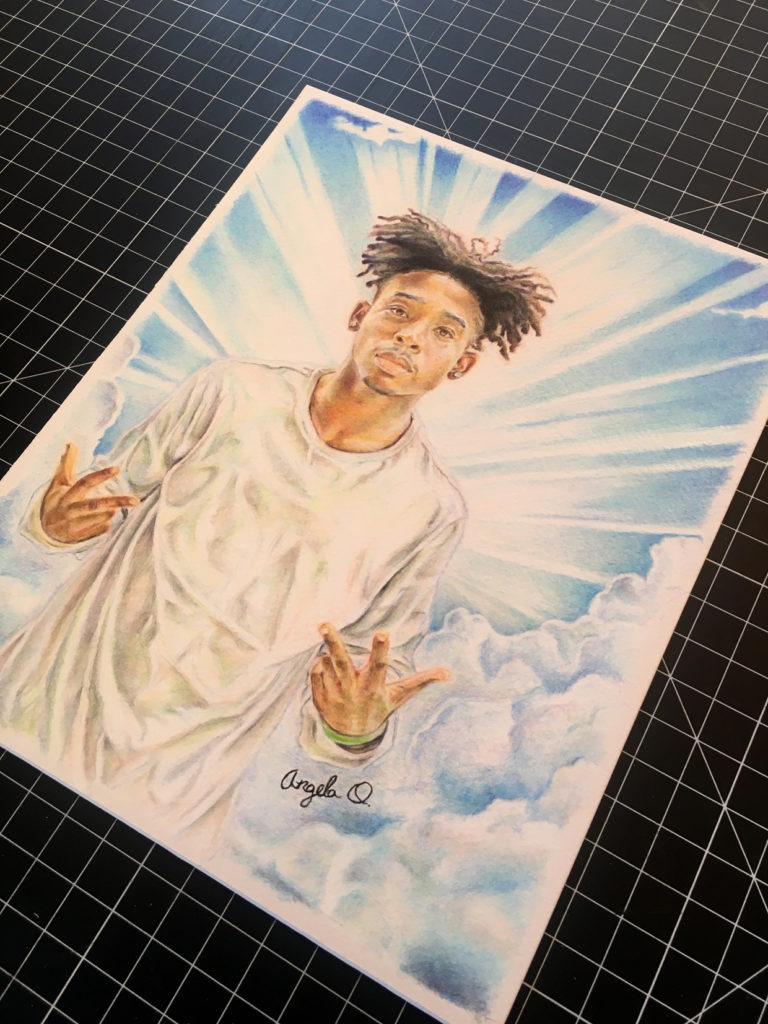 Fly High Nicolas - A Commissioned Portrait created by Angela O. Art